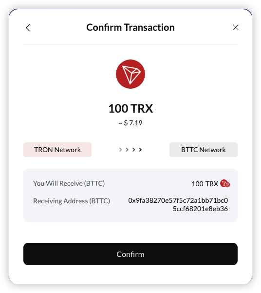 How to transfer assets from TRON to BTTC? – BTTC